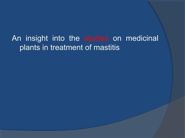 Mastitis phyto therapy | PPT