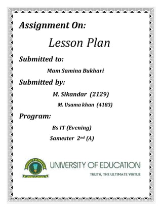 Lesson Plan | PDF