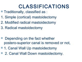 Mastoidectomy Types