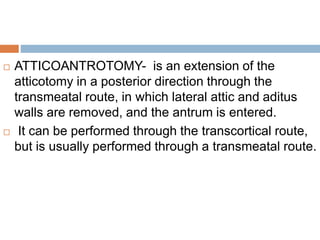 Mastoidectomy; Types, Indications, Procedure | PDF
