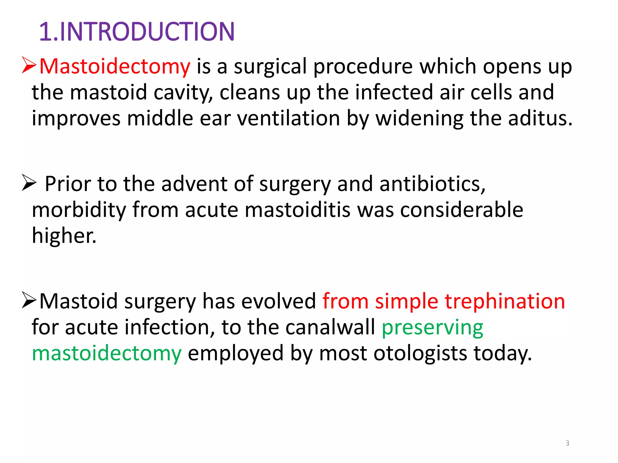 MASTOIDECTOMY (BY DR.RICHARD & DR.BUKUKU) | PPT
