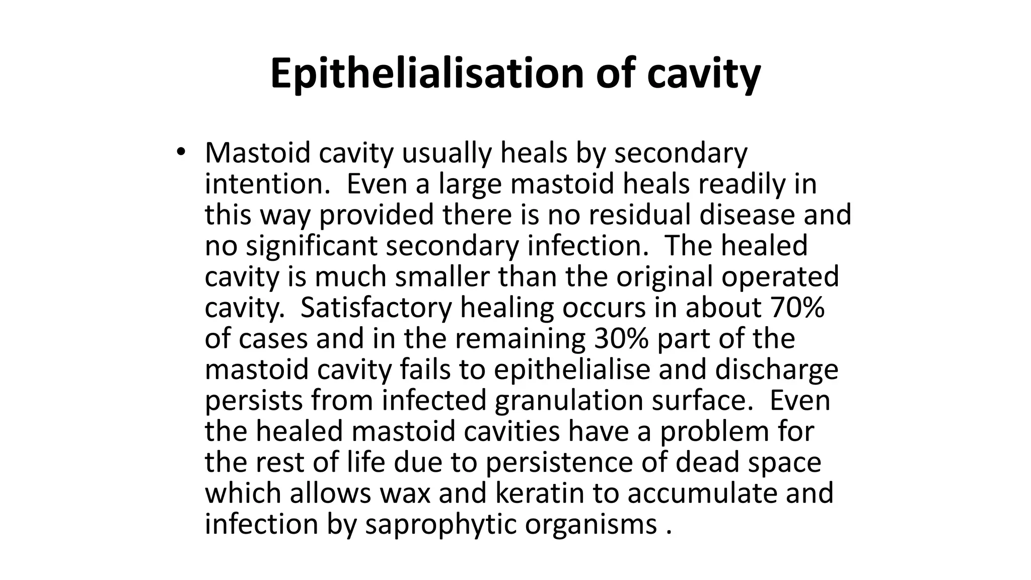 Mastoid cavity problem and obilteration presentation by Dr Salison ...