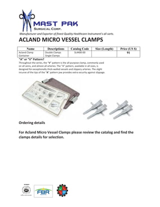 Mast pak plastic surgery instruments price list | PDF