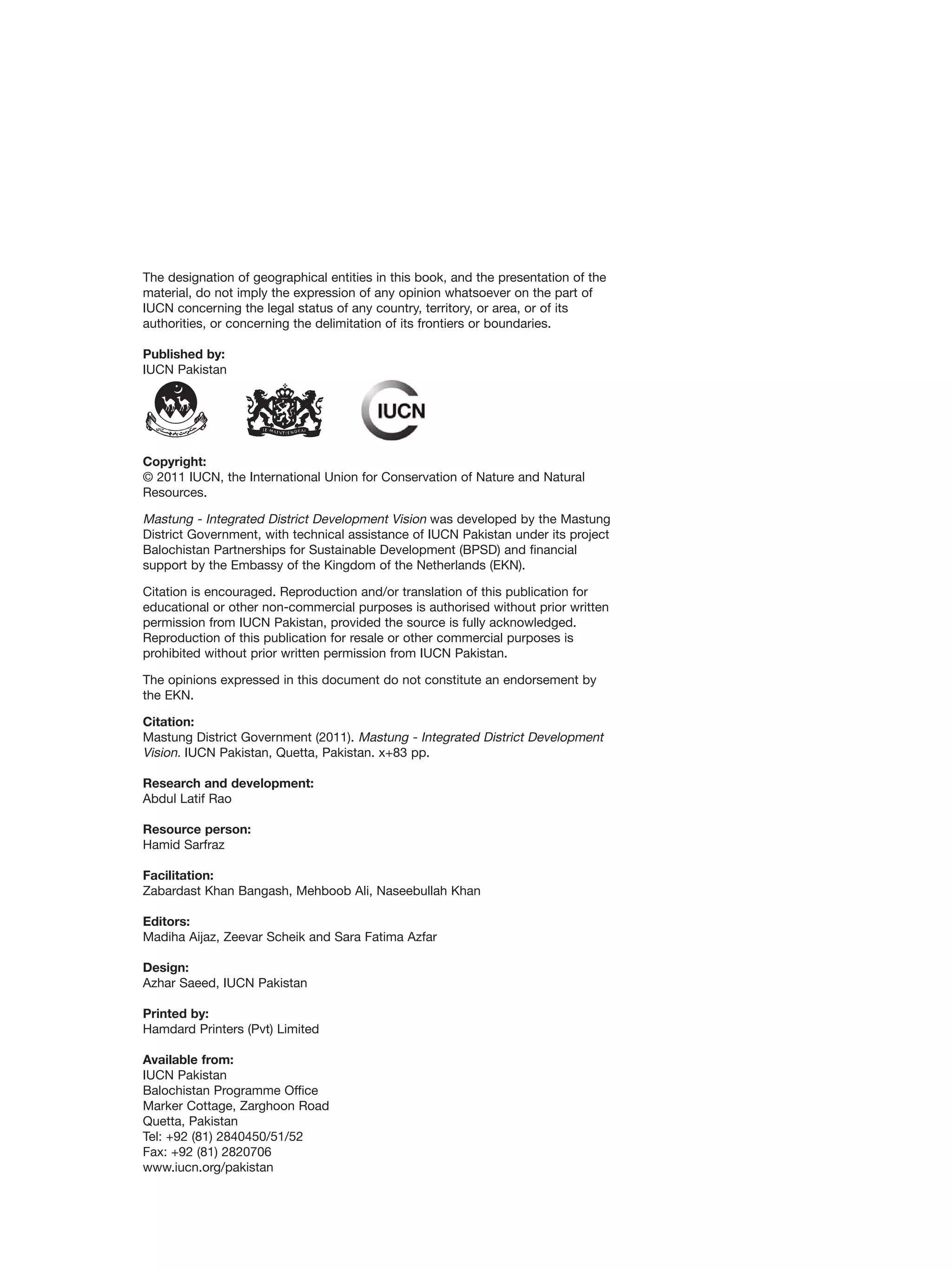 Mastung - Integrated Development Vision | PDF