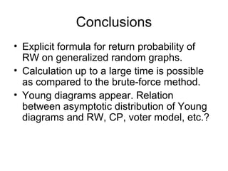 Return times of random walk on generalized random graphs | PPT