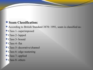 Seam And its Classification with seam problem | PPT