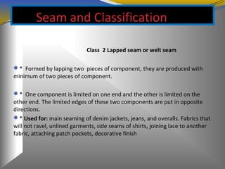 Seam And its Classification with seam problem | PPT