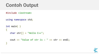 Pemrograman C++ - Masukan dan Keluaran | PDF