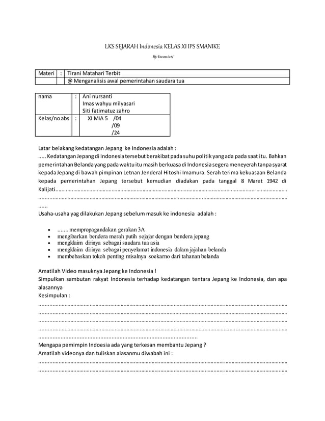 MASUKNYA JEPANG KE INDONESIA | DOCX