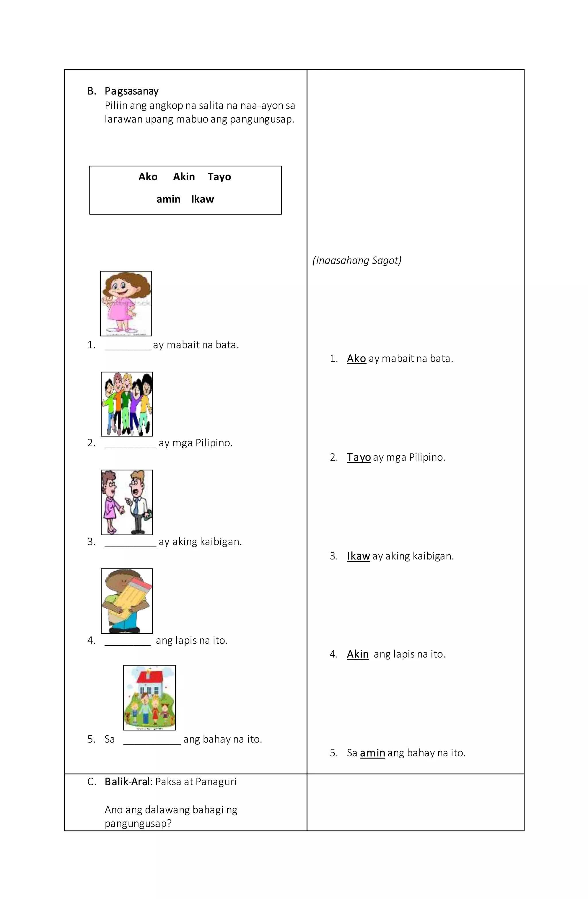 Masusing Banghay Aralin sa Filipino (Detailed lesson plan in Filipino) (CDSGA Students) | DOCX