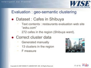 BEIRA: A geo-semantic clustering method for area summary | PPT