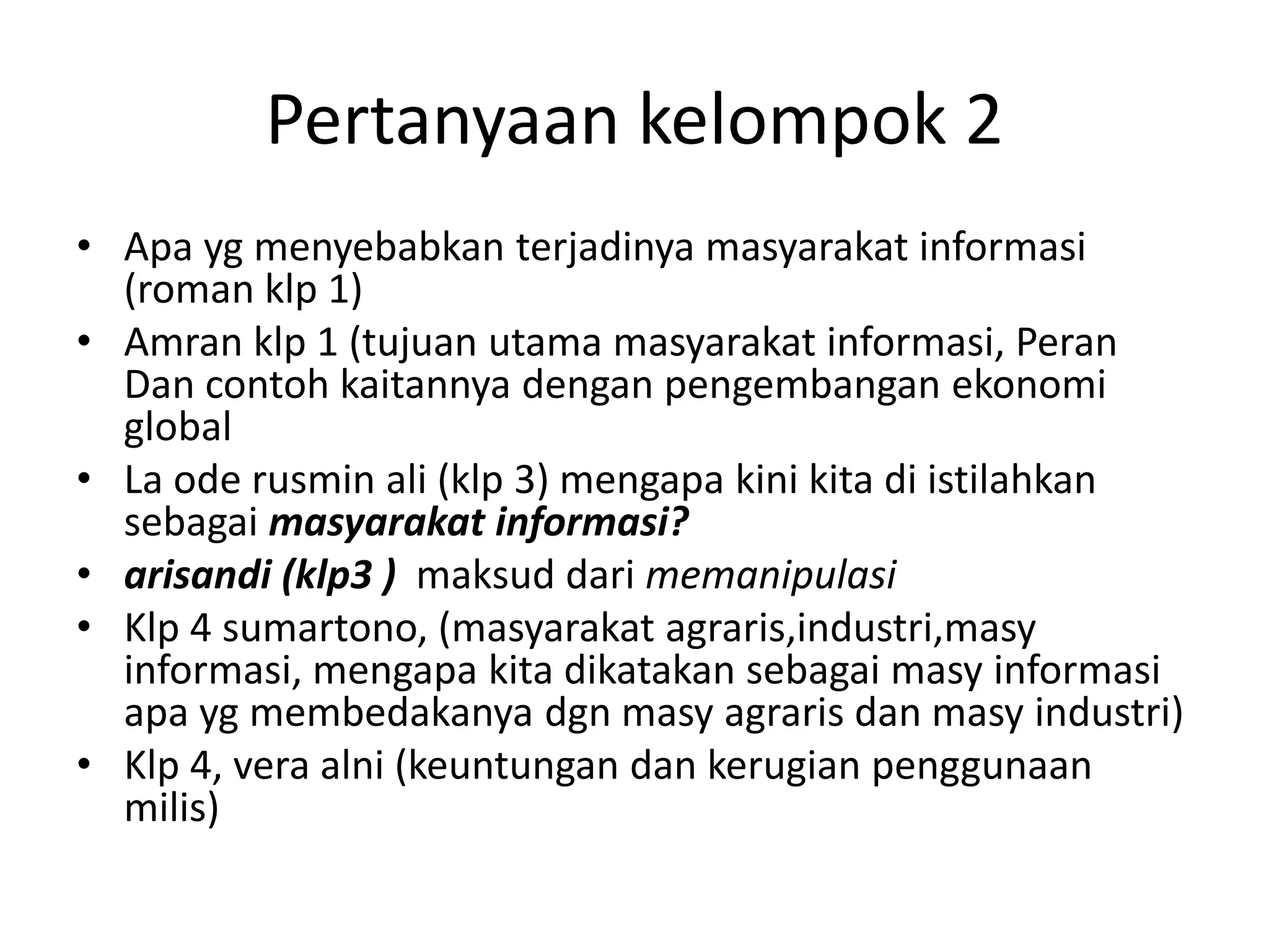 Masyarakat informasi | PPTX