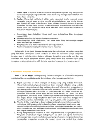 Masyarakat multikultural disusun atas tiga kata | PDF