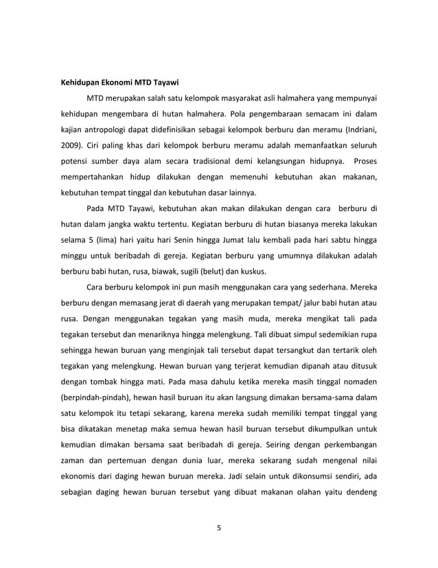 Masyarakat tugutil | DOCX