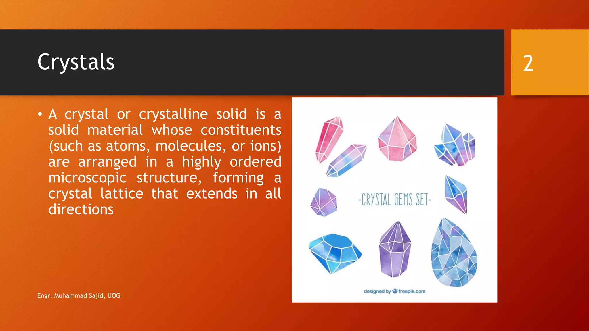 crystal structures (industrial material ) | PPTX | Chemistry | Science