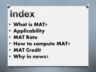 Minimum Alternate Tax | PPTX
