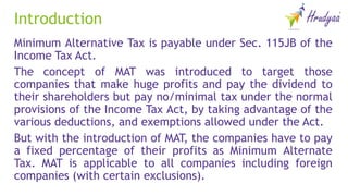Sceheme of Levy of MAT & Relevant Case laws | PPTX