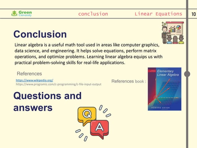 Application of Linear Algebra in Real Life | PPTX | Physics | Science