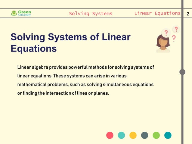 Application of Linear Algebra in Real Life | PPTX | Physics | Science