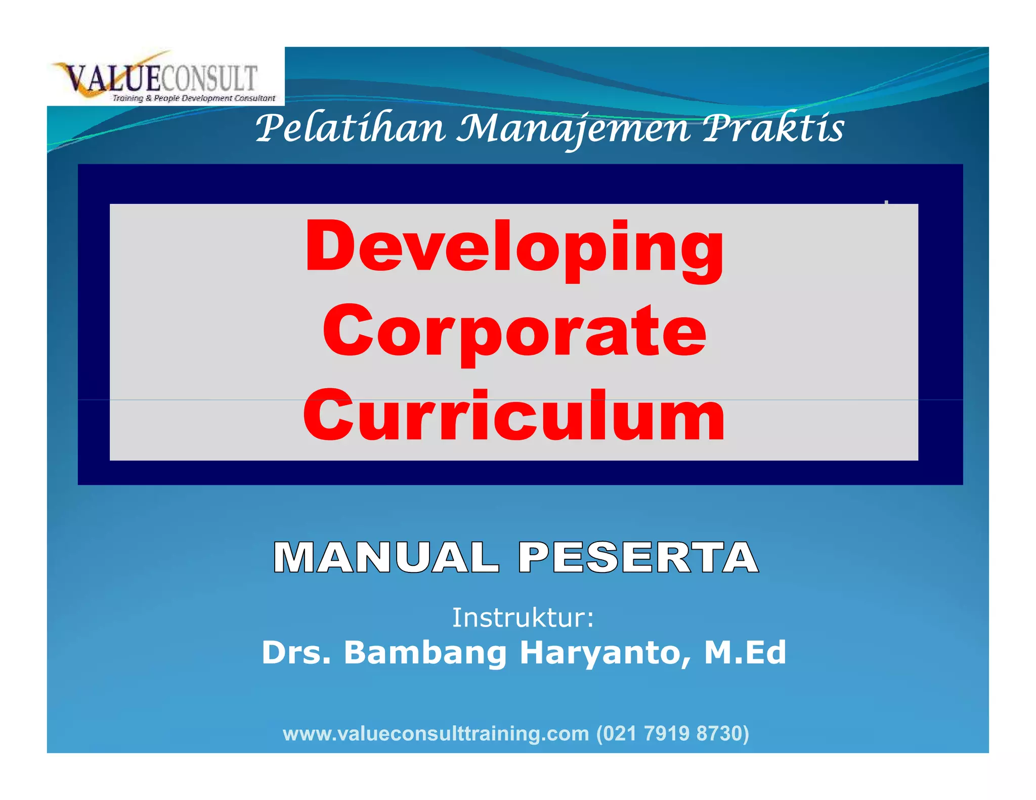 Developing Corporate Curriculum | PDF