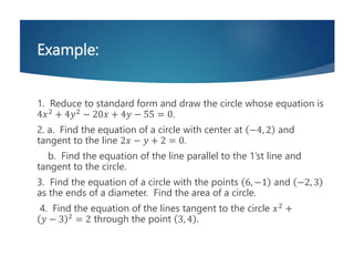 Analytic Geometry: Standard and General Form of a Cirle | PPTX