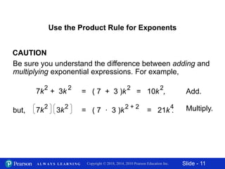 Mat 092 section 12.1 the power and product rules for exponents | PPTX ...
