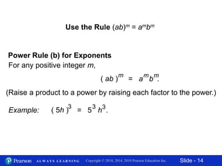 Mat 092 section 12.1 the power and product rules for exponents | PPTX