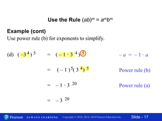 Mat 092 section 12.1 the power and product rules for exponents | PPTX ...