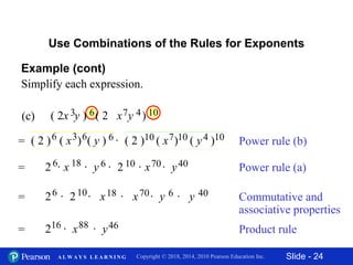 Mat 092 section 12.1 the power and product rules for exponents | PPTX