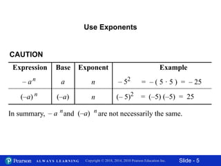Mat 092 section 12.1 the power and product rules for exponents | PPTX ...