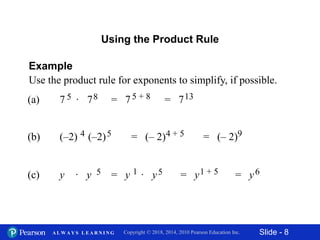 Mat 092 section 12.1 the power and product rules for exponents | PPTX