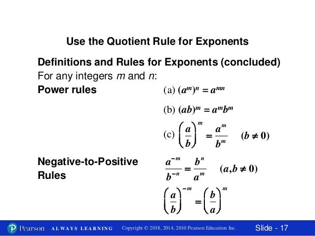 Mat 092 section 12.2 integer exponents