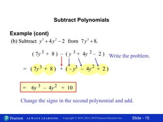 Mat 092 section 12.4 adding and subtracting polynomials | PPT