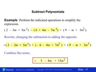 Mat 092 section 12.4 adding and subtracting polynomials | PPT