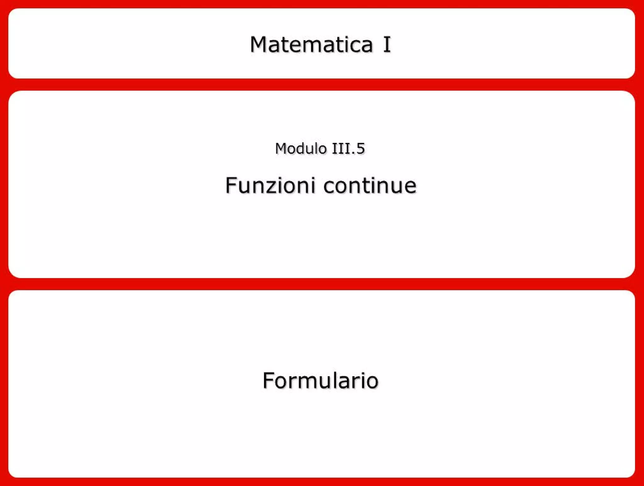 Formulario Funzioni Continue - Mat1 III5 | PPT