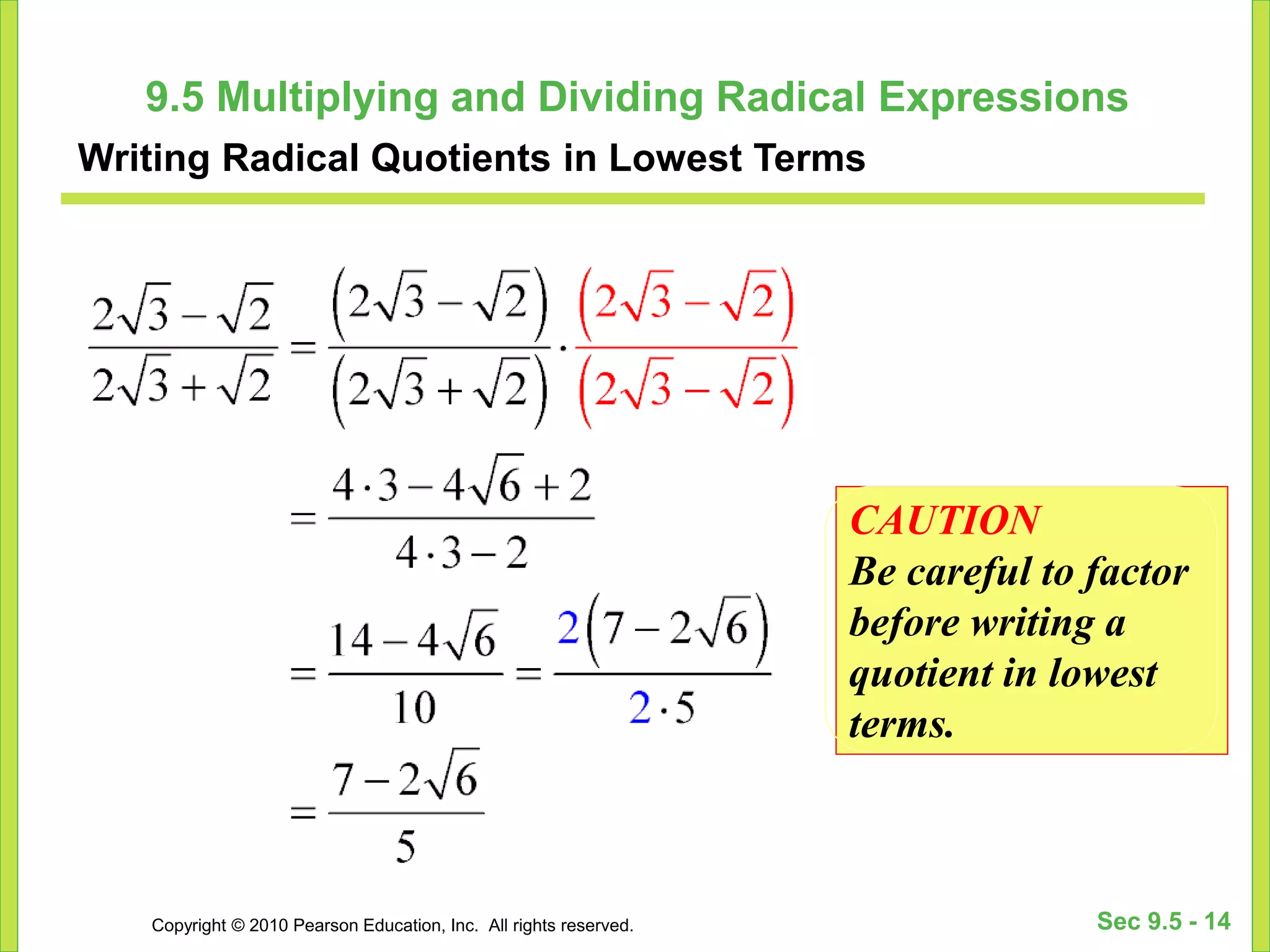 Operations on Radicals.ppt