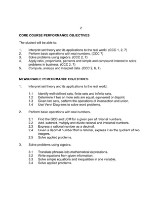 Mat120 syllabus | PDF