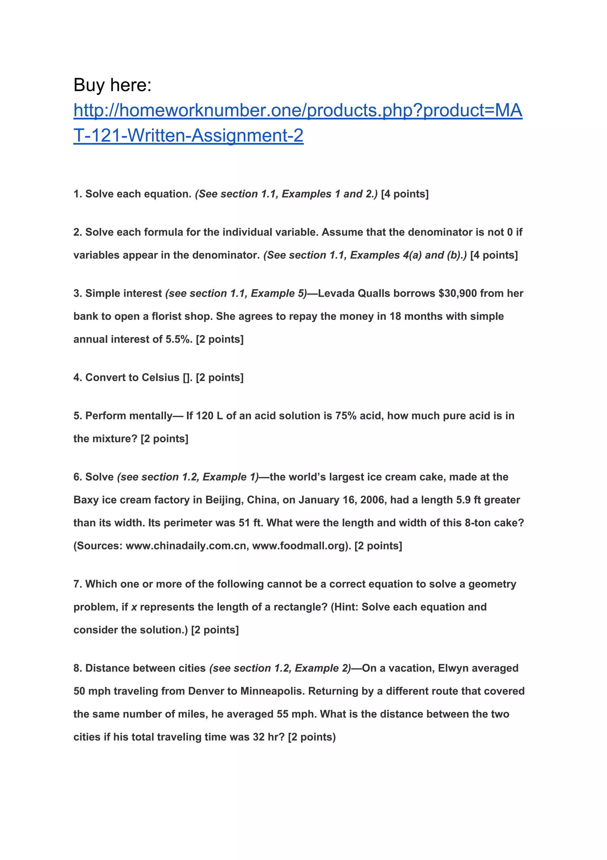 Mat 121 Written Assignment 2 Pdf
