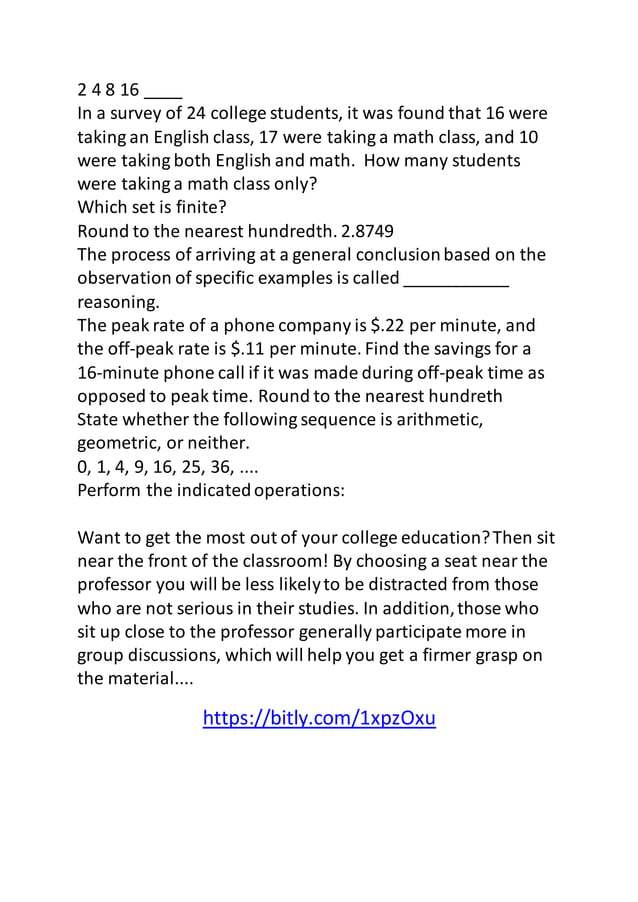 Mat 126 week 1 quiz | PDF