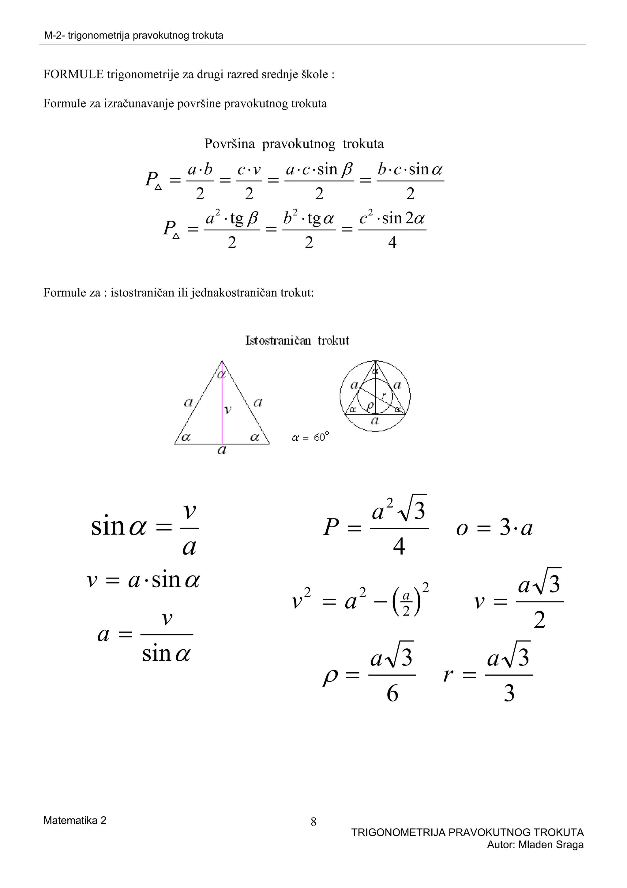 Mat2 trigonometrija-sraga | PDF