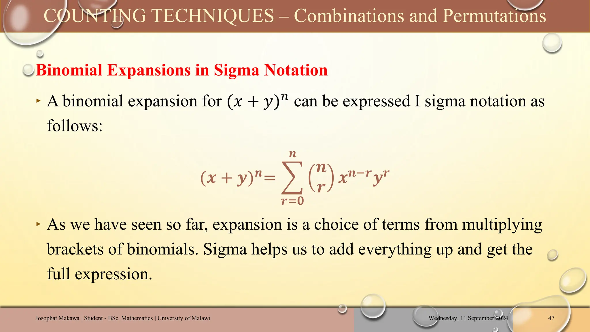 MAT212 - Counting Techniques | Discrete Mathematics With Applications | PPT