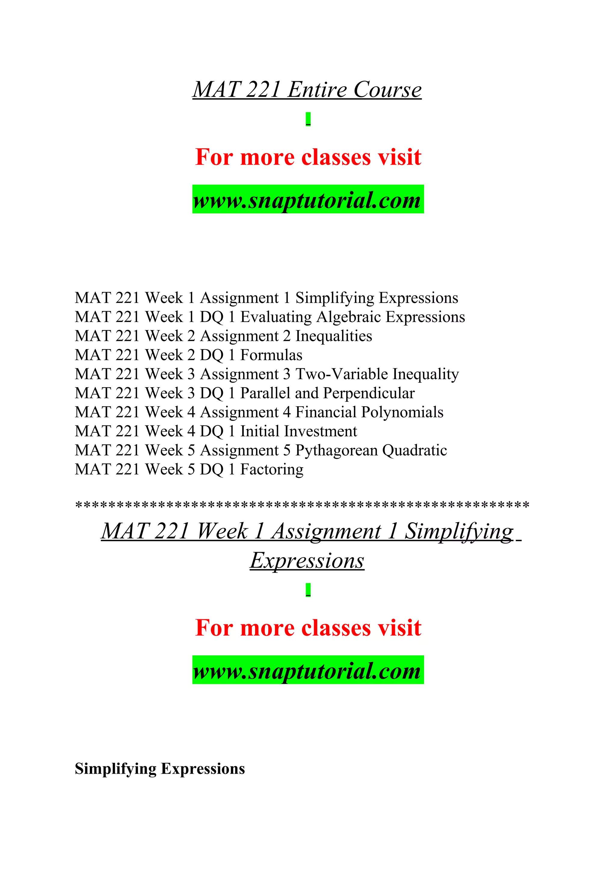 Mat 221 Exceptional Education-snaptutorial.com