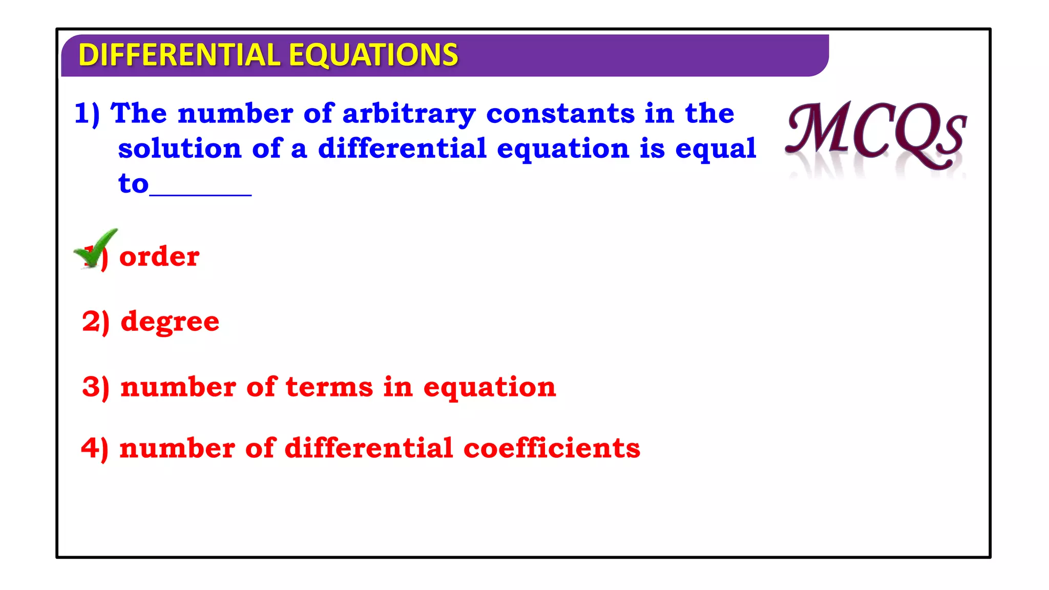 Maths differential equation ppt | PPT