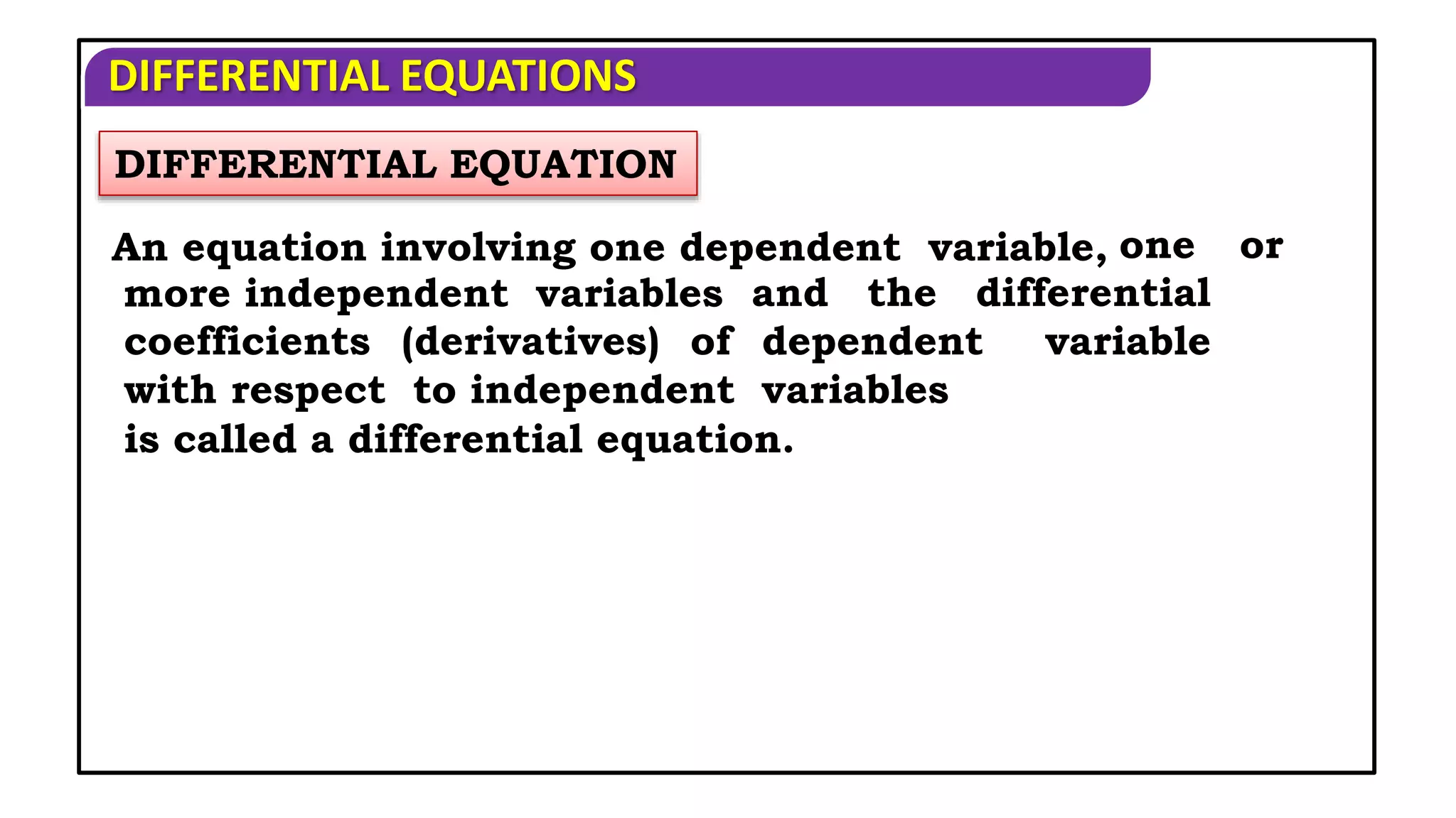 Maths differential equation ppt | PPT