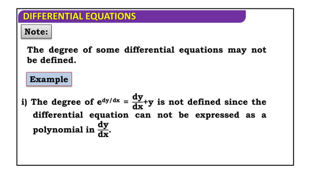 Maths differential equation ppt | PPT | Physics | Science
