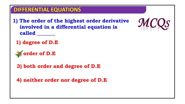 Maths differential equation ppt | PPT | Physics | Science