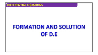 Maths differential equation ppt | PPT