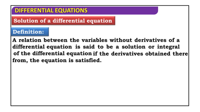 Maths differential equation ppt | PPT | Physics | Science