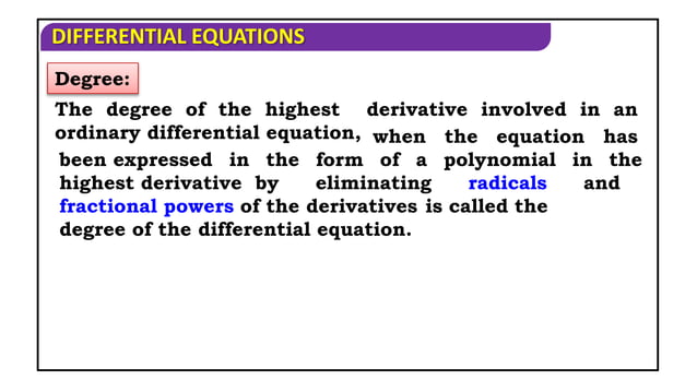 Maths differential equation ppt | PPT | Physics | Science