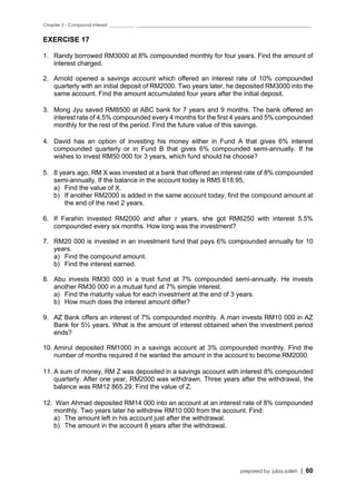 Mat402 chapter 4 compound interest | PDF